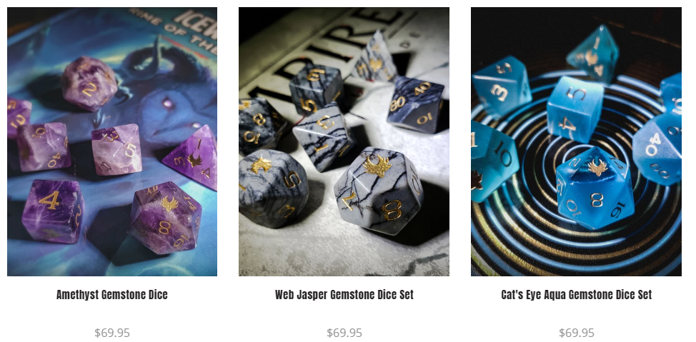 10th Day of Crit-mas: $30 off Gemstone Dice!
