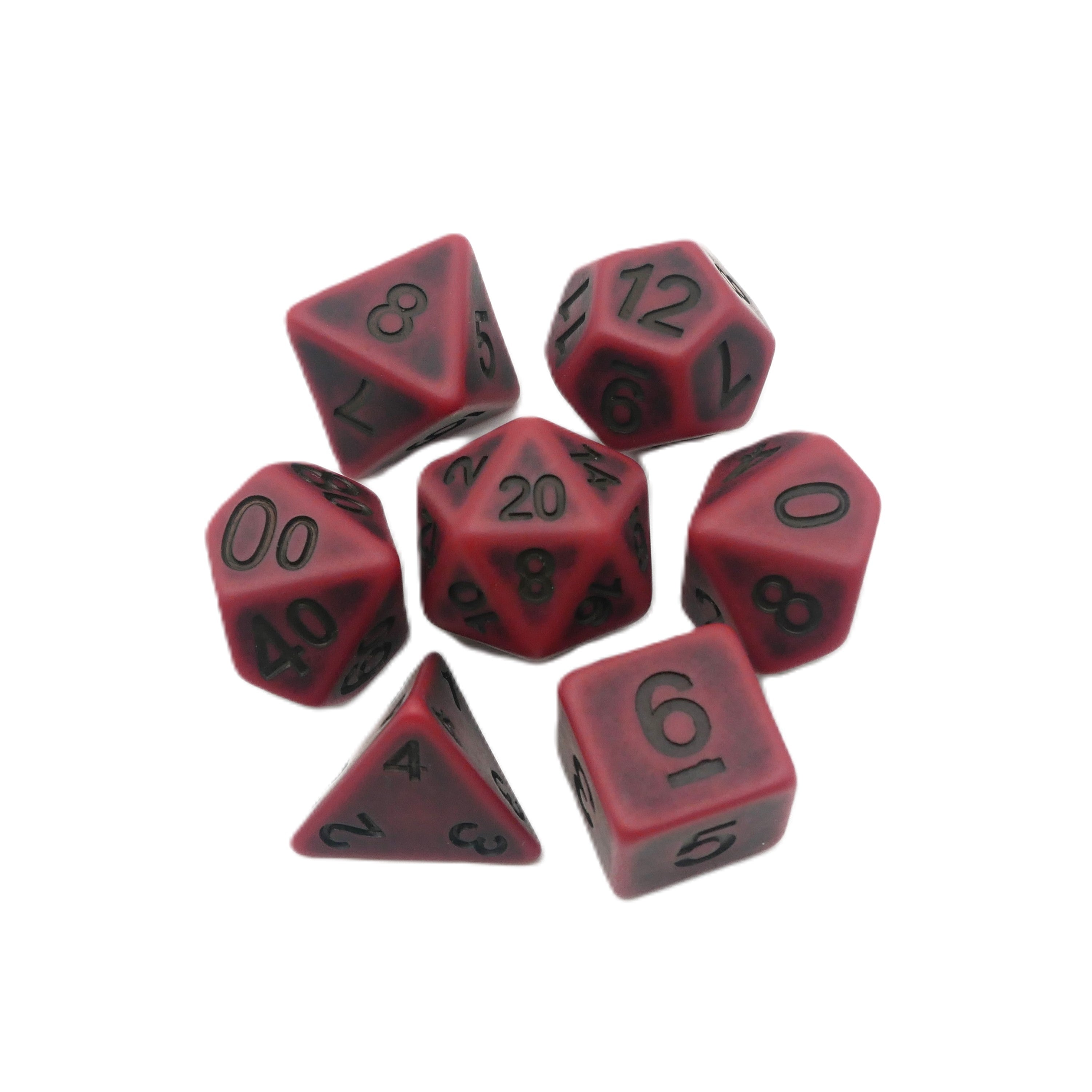 Ancient Blood - Red 7 Piece DnD Dice Set | RPG Gaming Dice