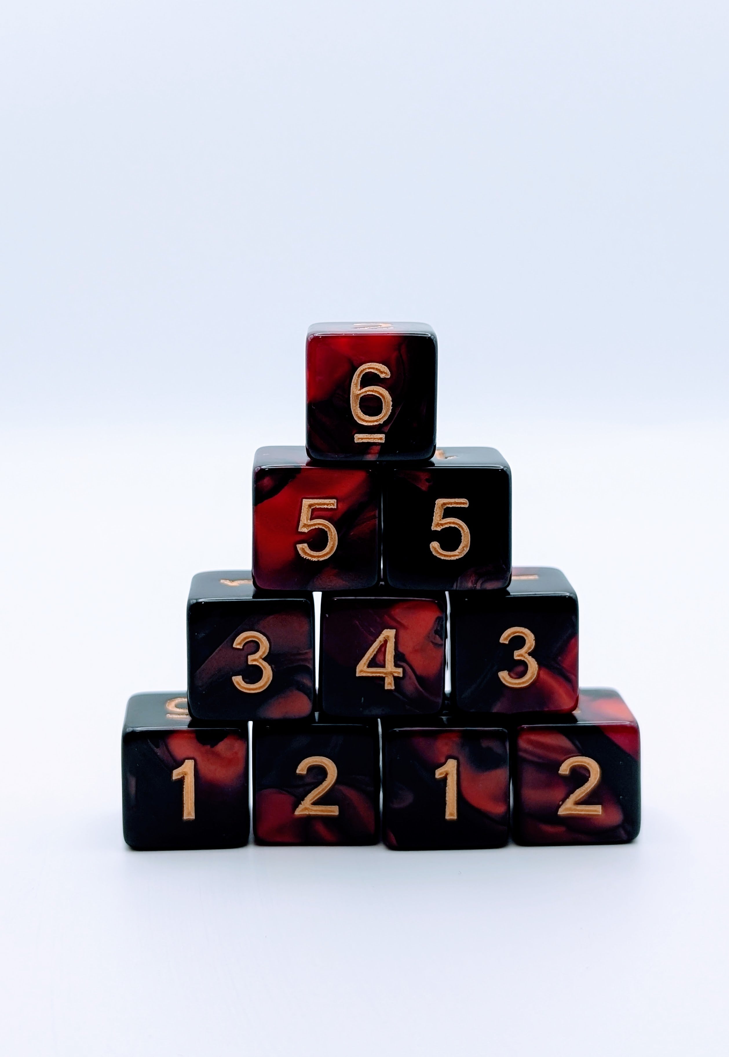 Embersteel 10d6 - DnD Dice Set | Acrylic RPG Gaming Dice