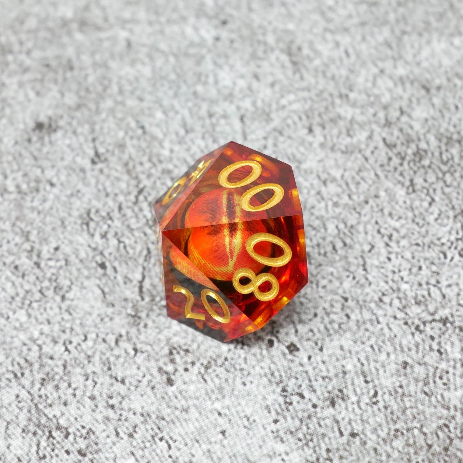 Sauron's Eye | 7 Piece Moving Eye DnD Dice Set | Acrylic RPG Gaming Di