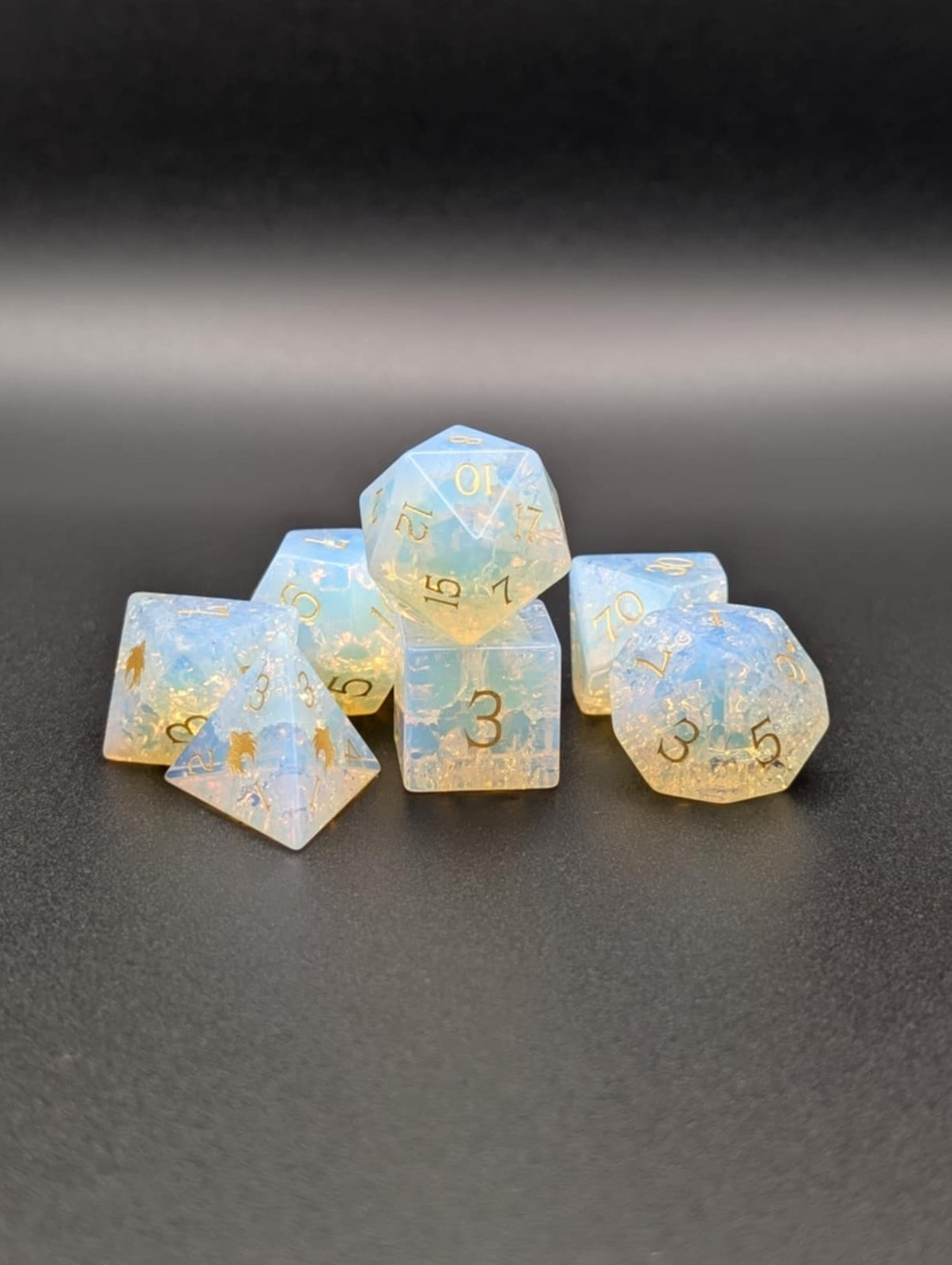 Stone of Golorr - 7 Piece DnD Dice Set | Gemstone RPG Gaming Dice