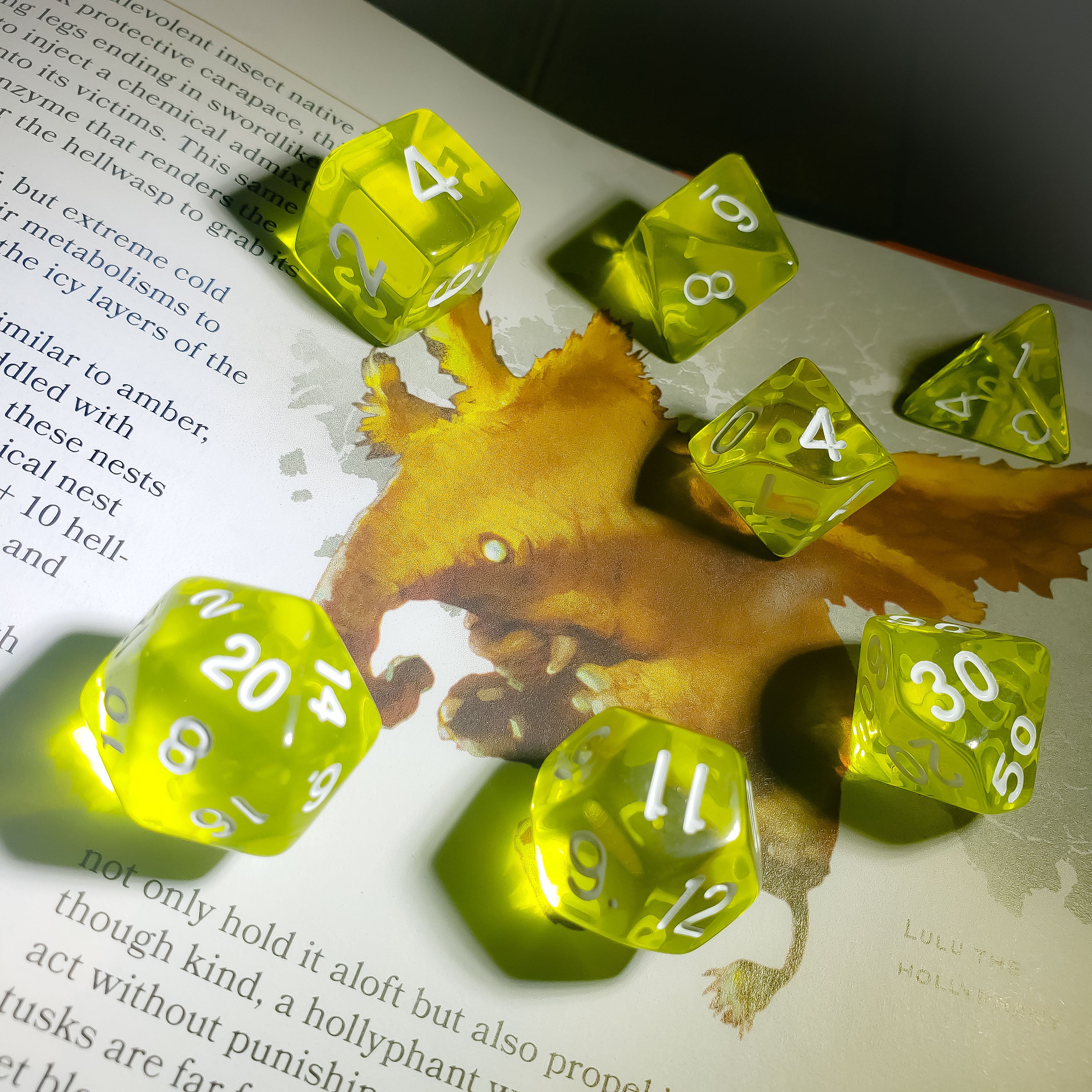 Boon of the Celestial - Yellow 7 Piece DnD Dice Set | RPG Gaming Dice