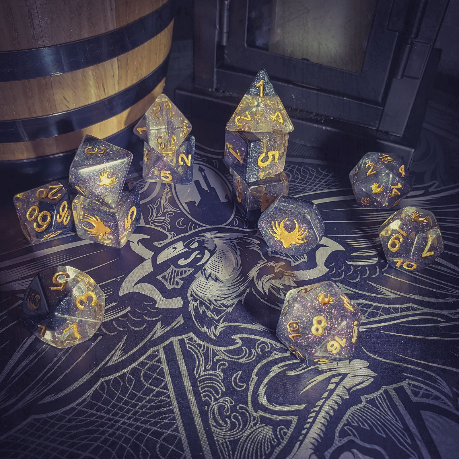 Ascending Shadow 14-Piece DnD Dice Set | RPG Gaming Dice